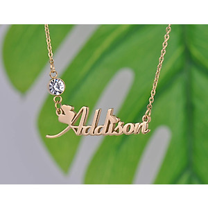 HUAN XUN Custom Any Name Hadassah Necklaces Birthstone Pendant