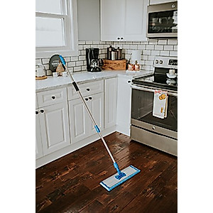 Zflow Ventures 18" Microfiber Wet and Dry Mop Pads 3-Pack - Premium Commercial Grade Washable Pads (18", Blue)