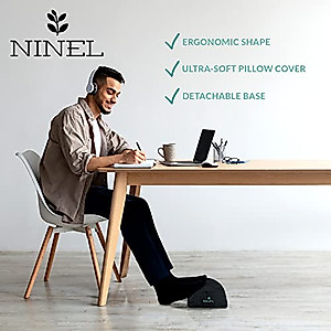 NINEL Foot Rest for Under Desk at Work - Ergonomic Memory Foam Office Foot Rest - Home Office Desk Accessories - Gaming Foot Rest - Incl. Storage Bag