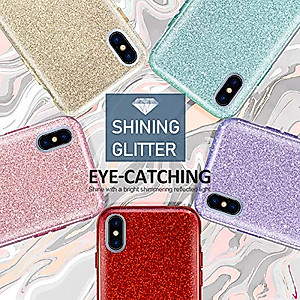 MATEPROX iPhone Xs Max case,Bling Sparkle Cute Girls Women Protective Case for iPhone Xs max 6.5"(Pink)