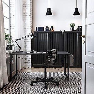 ODK 63 inch Super Large Computer Writing Desk Gaming Sturdy Home Office Desk, Work Desk with A Storage Bag and Headphone Hook, Black