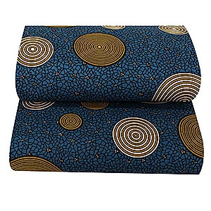 African Fabric 100% Polyester Ankara Print Fabric 6 Yards for Party Dress FP6227