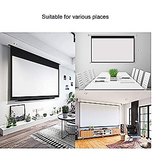 BBSJ 100" Motorized Electric Projector Screen 16:9 4K 3D Ready Wall Mounted with 12V Trigger Remote for Home Theater