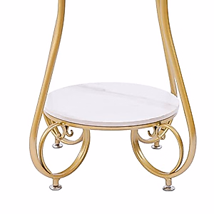 End Table, Modern Round Coffee Table 2-Tier Storage Space Round End Table Side Table Nightstand for Storing and displaying Objects and Decorations for Living Room Bedroom Office Small Space