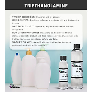 Triethanolamine (Tea) for Cosmetics 125 mL 99% pH Balancer, Surfactants DIY Skincare and Cosmetic Products by Talsen Chemicals