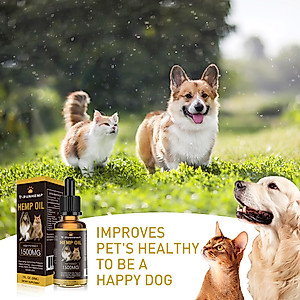 T-RUNHEMP|Hemp Oil for Dogs Cats - Helps Pets Calming Drops Anxiety and Stress Relief, Pain Relief Inflammation, Joint Health Pet's Calming Treat Omega 3, 6, 9 and Vitаmins B, C, E