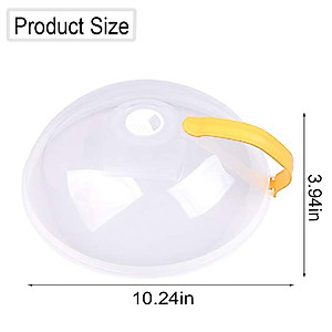 2 Pack Large Microwave Splatter Cover, Transparent Cover, Microwave Plate Cover Lid with Handle and Adjustable Steam Vents Holes Keeps Microwave Oven Clean