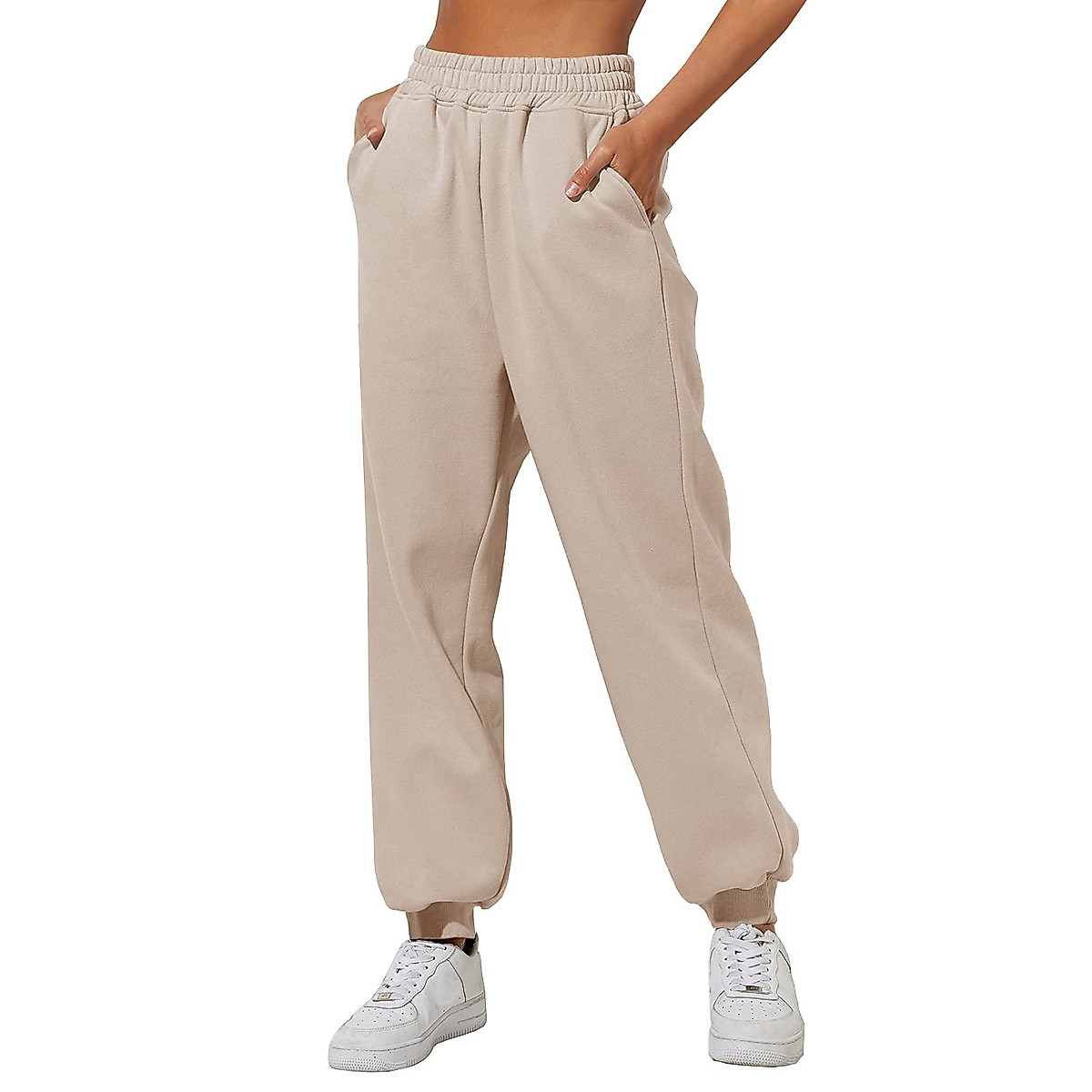 AUTOMET Womens Baggy Sweatpants Trendy Y2k Joggers Pants Lounge Winter Clothes Outfits Fashion Khaki