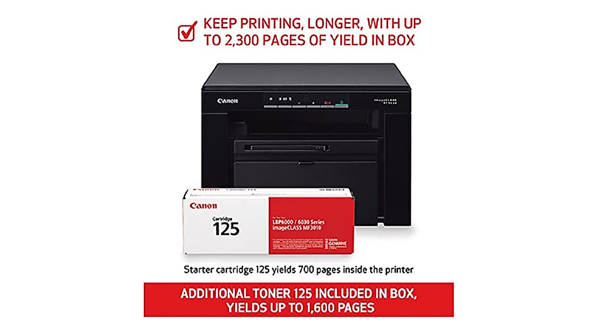 Canon imageCLASS MF3010 VP Monochrome Laser Printer & Scanner | Compact ...