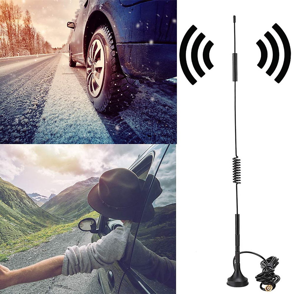 LTE Outdoor Antenna SMA Male 4G/3G 18dBi High Gain Magnetic GSM Outdoor Sucker Antenna 700-2700MHz 36cm High