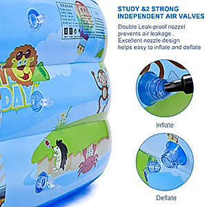 Inflatable Swimming Pool Summer Blow Up Pools for Kids Garden Kiddie Pool for Family,82.60" W*55" D*25.50" H,Blue