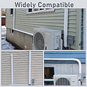 Flamorrow Decorative PVC Line Set Cover Kit, 3" 25 Ft Line Cover Kit for Ductless Mini Split Air Conditioner, Central AC and Heat Pump System