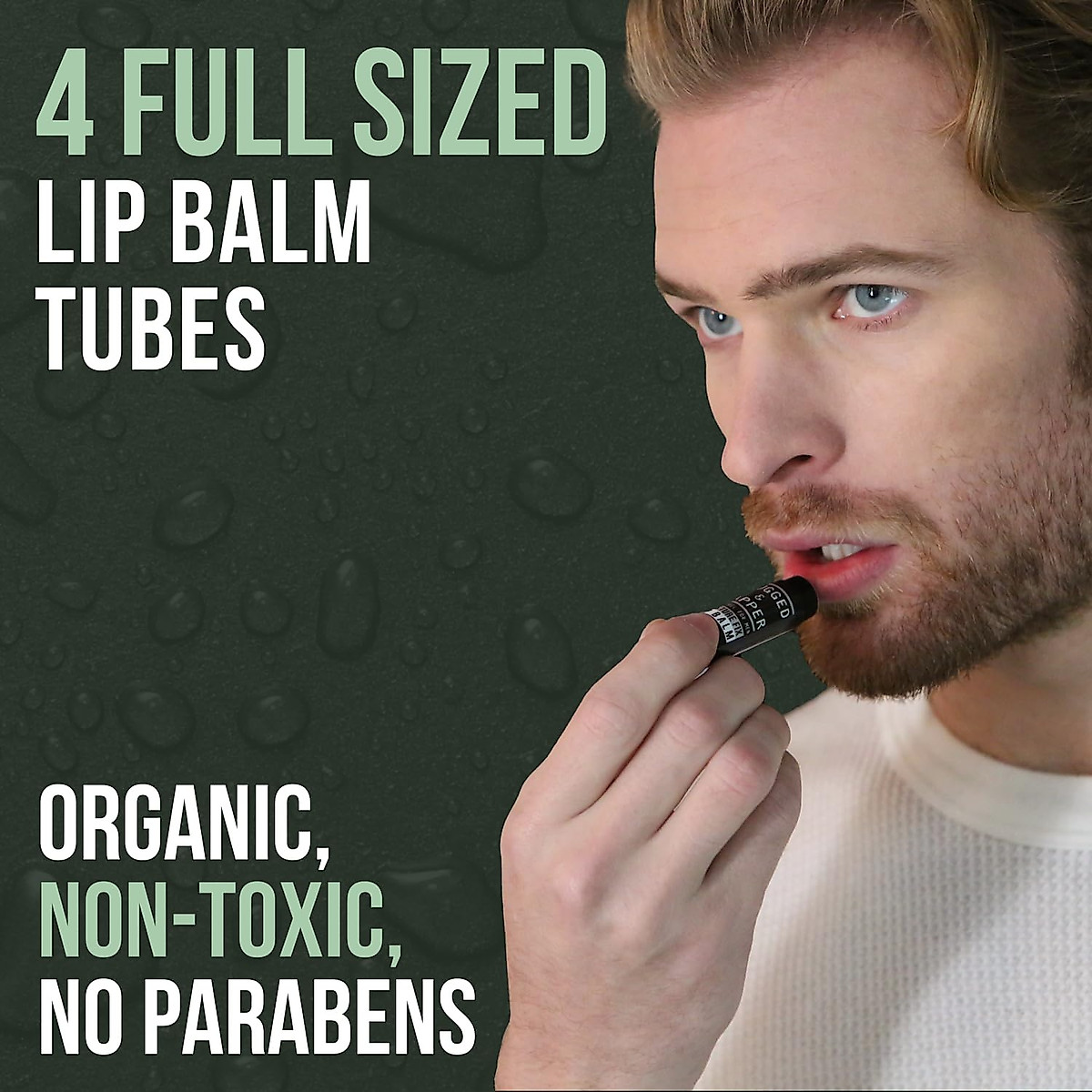 Organic Lip Balm for Men, Mens Chapstick Organic, Mens Lip Balm, Natural Chapstick for Men, Organic Chapstick Mint Lip Balm, Peppermint Lip Balm, All Natural Men's Lip Balm Chap Stick, Lip Therapy