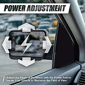 Driver Left Side Rear View Mirror - Power Adjust - Manual Folding - Heated Glass - Compatible with Ford F150 2004-2014