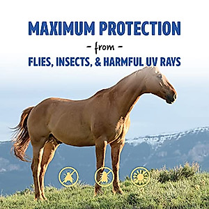 Opti-Force-Force Equine Fly Mask-Horse Fly Mask with UV Protection and Insect Repellent, Adjustable Fit for Comfort - Without Ears Standard