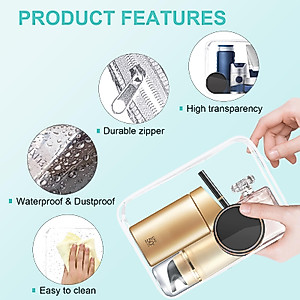 Carachanone 12 PCS Clear Travel Bags for Toiletries, Multipurpose Storage Transparent Cosmetic Bag for Women Men, Makeup Organizer TSA Approved Luggage Pouch - White, Small