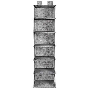 Amazon Basics Hanging Closet Shelf 6 Tier, Heather Grey, 2"D x 12"W x 12"H