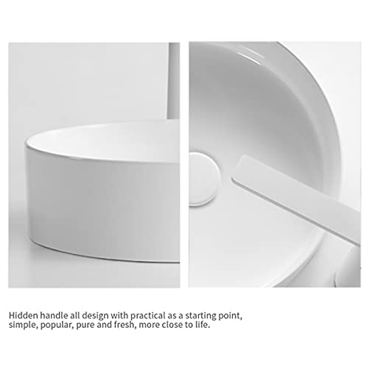 KINGWONG 16 Inch Vessel Sink for Bathroom Modern Round Bathroom Sinks Above Counter White Ceramic Porcelain Farmhouse Vessel Sink Basins Bathroom sink bowl for Cabinet Lavatory Vanity