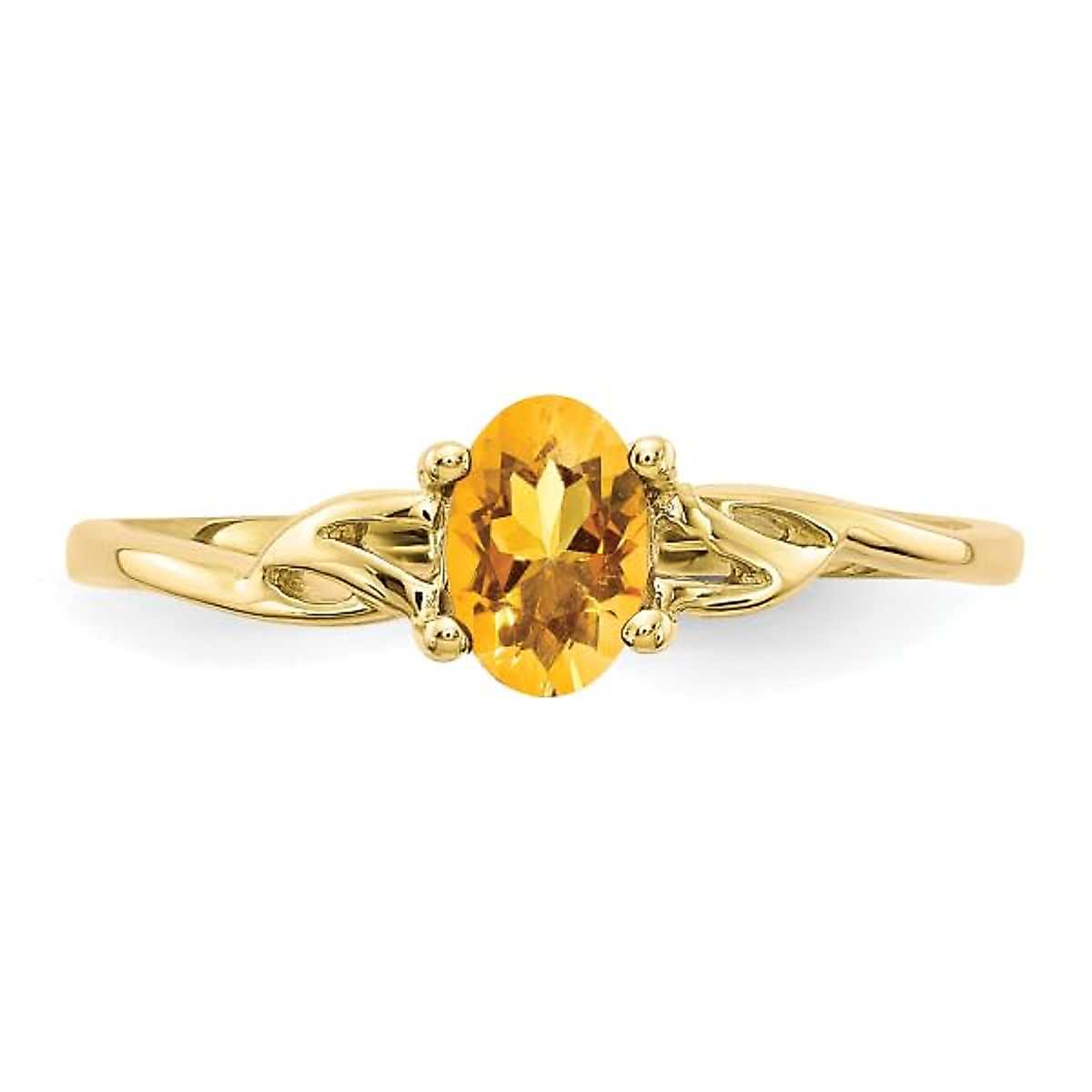IceCarats 10K Yellow Gold Orange Citrine Ring Gemstone Band November Birthstone Jewelry Size 7.00