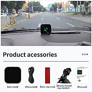 wiiyii G4S Digital GPS Speedometer, New HUD Car Head Up Display with Digital Speed in MPH KPH, Universal for Cars Truck Electric Hybrid Automobile (G4S-Green)