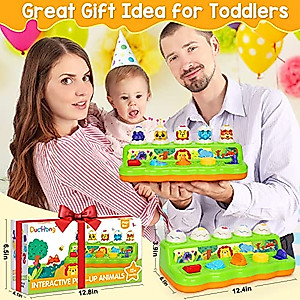 Duchong Interactive Pop Up Animals Eggs Toy with Music & Sound, Early Developmental Learning Sensory Toy for 1Year Old & 9-12-18 Months Baby, Girls & Boys