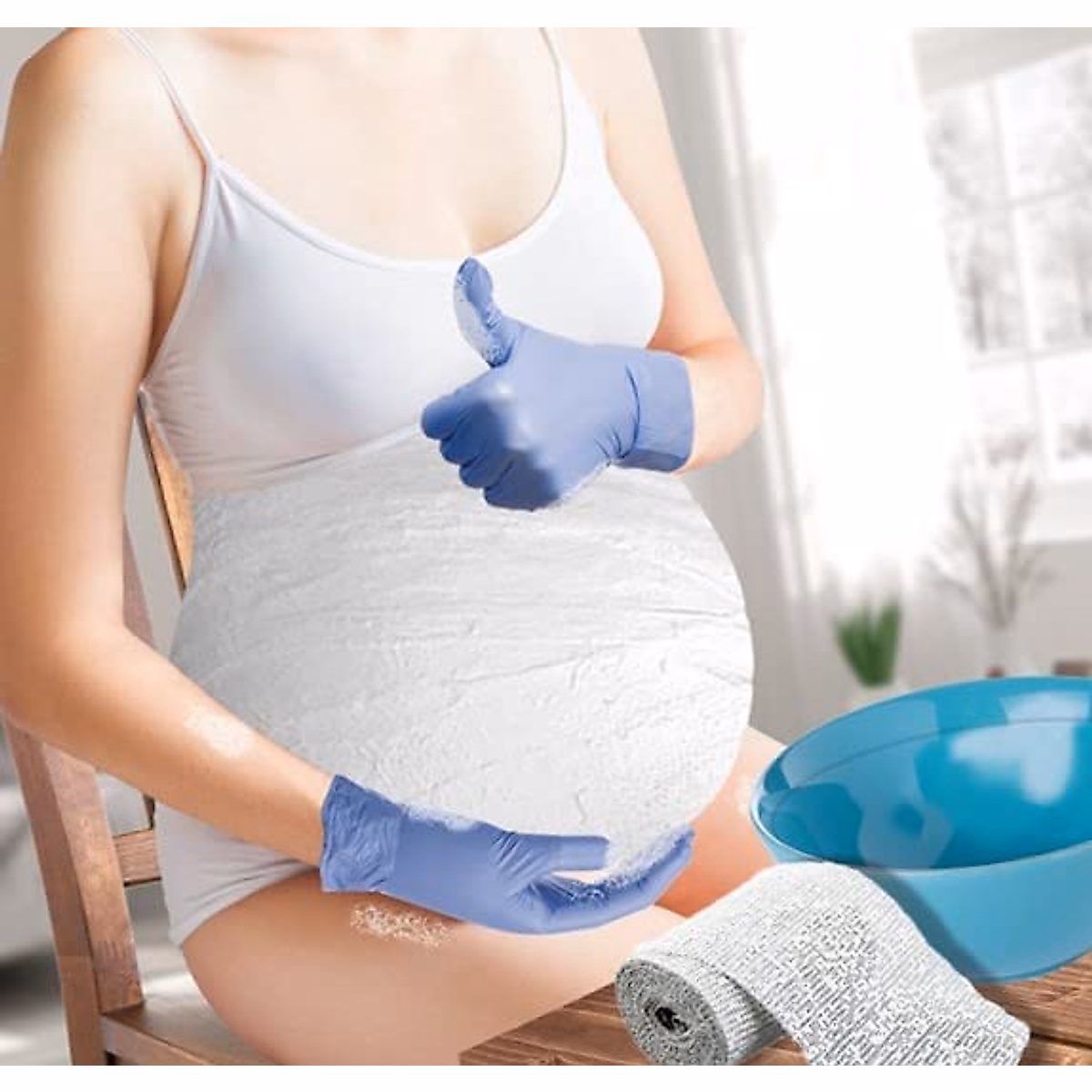 Belly Cast kit Pregnancy - Belly Molds kit Pregnancy and Baby Handprint Footprint Product (Pregnancy Maternity 5 Rolls Plaster and 2 Bags Modeling Clay)