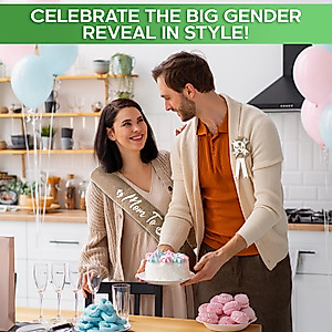 Mom to Be Sash Baby Shower Decorations Neutral Burlap Sashes Dad to Be Pin - Rustic Baby Shower Corsage Mom and Dad to Be Sash for Baby Shower - Mother to Be Sash Neutral Gender Reveal