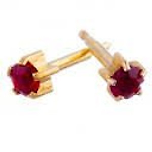 Studex 24K Plated Surgical Steel 3mm Regular Size Ear Piercing Earrings Studs in Prong Style Setting, 12 Pair Mixed Colors Yellow Metal