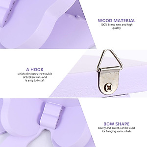 Cabilock 3 Pcs Bow Tie Rack Decorative Floating Shelves Bowknot Shaped Rack Picture Ledge Shelf Room Wall Bookshelf Wall Mounted Shelves Wall Mounted Organizer Cute Shelves Wooden Purple