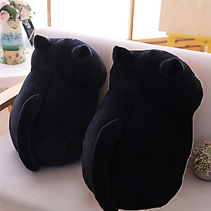 Enhopty 10Inch Black Cat Plush Pillow Cat Stuffed Animal Plushies Cute Kitten Toys Sleeping Hugging Pillow Soft Cushion for Girls Kids Women 1PC (Small)