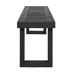 Christopher Knight Home Kemp Outdoor Acacia Wood Bench, Gray Finish, Sandblast Dark Grey