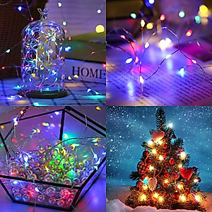 MUMUXI Remote Control Fairy Lights Battery Operated String Lights with Timer [Set of 4], 20ft 60 LED Twinkle Lights with Remote | Color Changing Outdoor Fairy Lights Waterproof Firefly, Multicolor