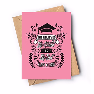 Graduation Card for Her - High School College Graduation Cards 2024 for Women - Masters Degree Congratulations Cards for Girls - Proud of You Card for Daughter, Granddaughter, Sister, Niece...