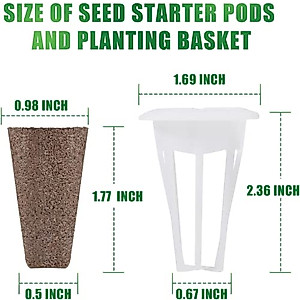 Wosnows Seed Pods Kit for Hydroponics Growing System, Seed Starter Pods with 12pcs Grow Sponges, 12pcs Plastic Covers, 12pcs Baskets Kit, Hydroponics Garden Kit Replacements for Plant Germination