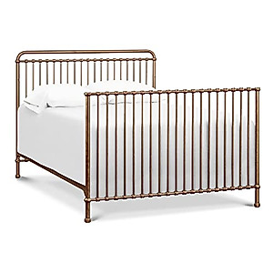 NAMESAKE Winston 4-in-1 Convertible Metal Crib in Vintage Gold, Greenguard Gold Certified