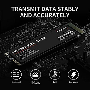 fanxiang S201 512GB M.2 SSD 2280 SATA III 6Gb/s Internal Solid State Drive, SLC Cache for Speed Boost, Read Speed up to 550MB/sec, Compatible with Laptop and PC Desktops(Black)