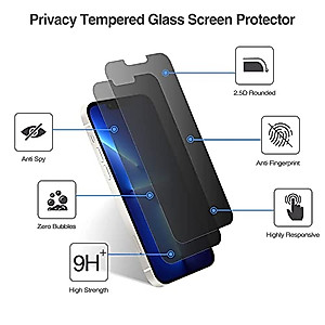 ProCase 2 Pack Privacy Screen Protector for iPhone 13 Pro Max Bundle with 6 Pack Webcam Cover Slide for Laptop Phone