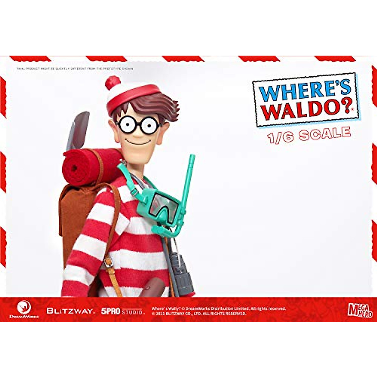 Blitzway - Where's Waldo? - Waldo 1/6th Scale Action Figure, 5Pro Studio MEGAHERO Series