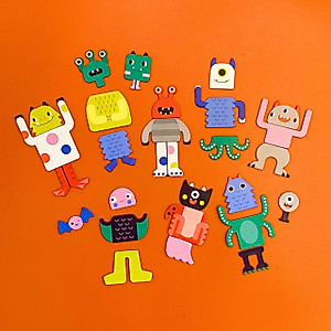 Petit Collage Magnetic Play Set, Monsters – Mix & Match Magnetic Game Board, Ideal for Ages 3+ – Includes 2 Magnetic Scenes and Over 25 Magnet Pieces, Ideal Travel Activity for Kids