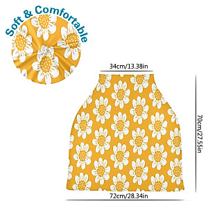 Nursing Cover Breastfeeding Scarf, Tropical Yellow Sunflower Car Seat Covers for Babies Infant Stretchy Soft Breathable Infant Stroller Cover, Carseat Canopy for Girls Boys