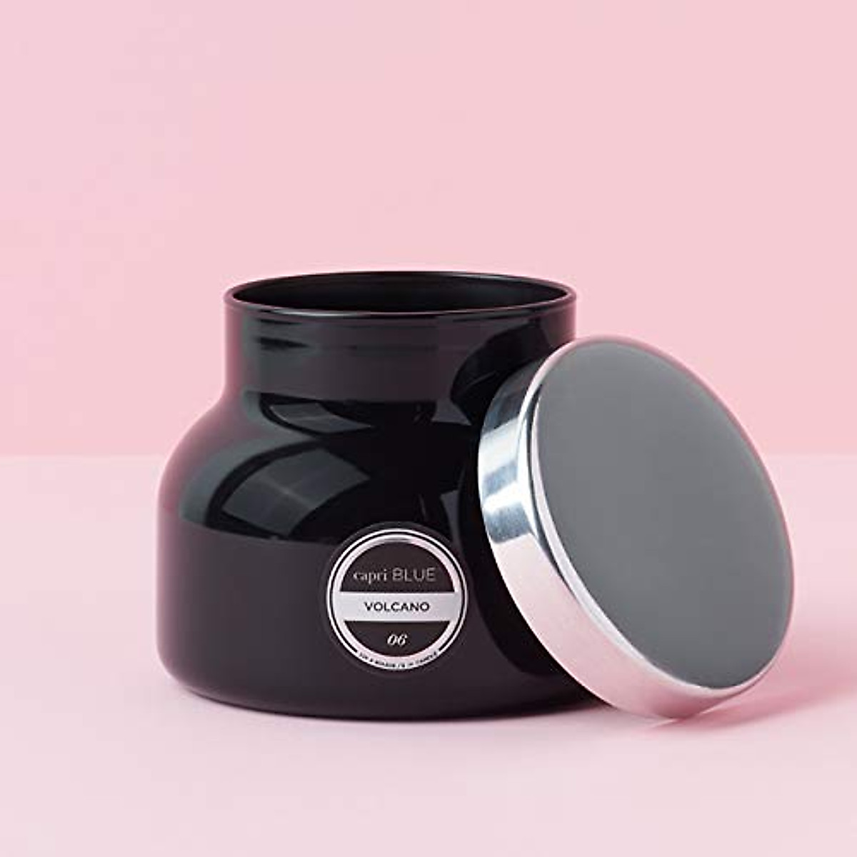 Capri Blue Petite Scented Candle with Glass Candle Holder - Luxury Aromatherapy Candle - 8 Oz - Volcano - Black