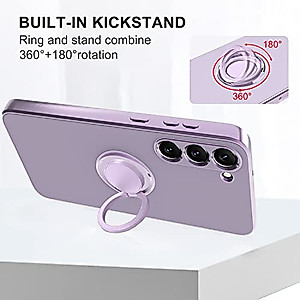 DREOLA Samsung Galaxy S23 Case with Ring Stand [360° Rotatable Ring Holder Magnetic Kickstand] [Soft Microfiber Lining] Slim TPU Shockproof Protective Phone Cases for Samsung Galaxy S23 Purple