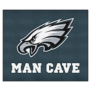 FANMATS 14355 Philadelphia Eagles Man Cave Tailgater Rug - 5ft. x 6ft. Sports Fan Area Rug, Home Decor Rug and Tailgating Mat