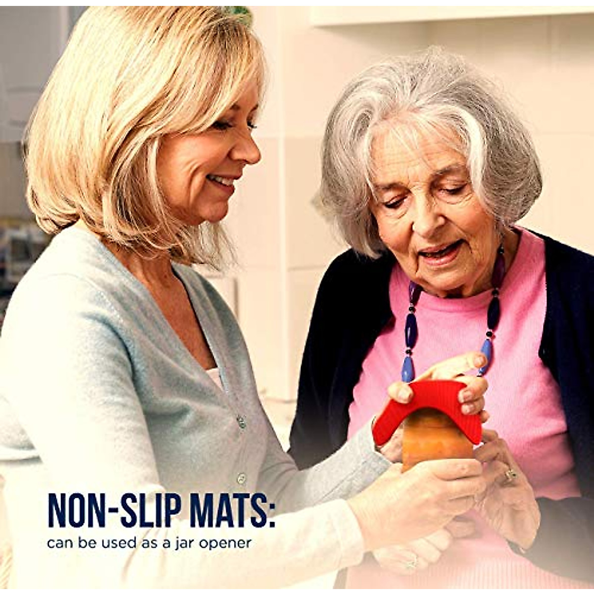 KITCHENATICS Trivets for Hot Dishes, Silicone Trivets for Hot Pots & Pans, Hot Pads for Kitchen, Pot Holders for Kitchen Heat Resistant Mats for Countertop, Silicone Trivet Mat Hot Plates, Red 4Pcs