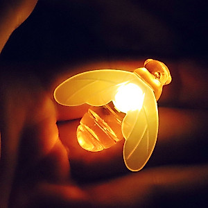 Solar Powered String Lights, 30 Cute Honeybee LED Lights, 15FT 8 Modes Starry Lights, Waterproof IP65 Fairy Decorative Lights for Outdoor, Wedding, Homes, Gardens, Patio, Party, (Warm White)