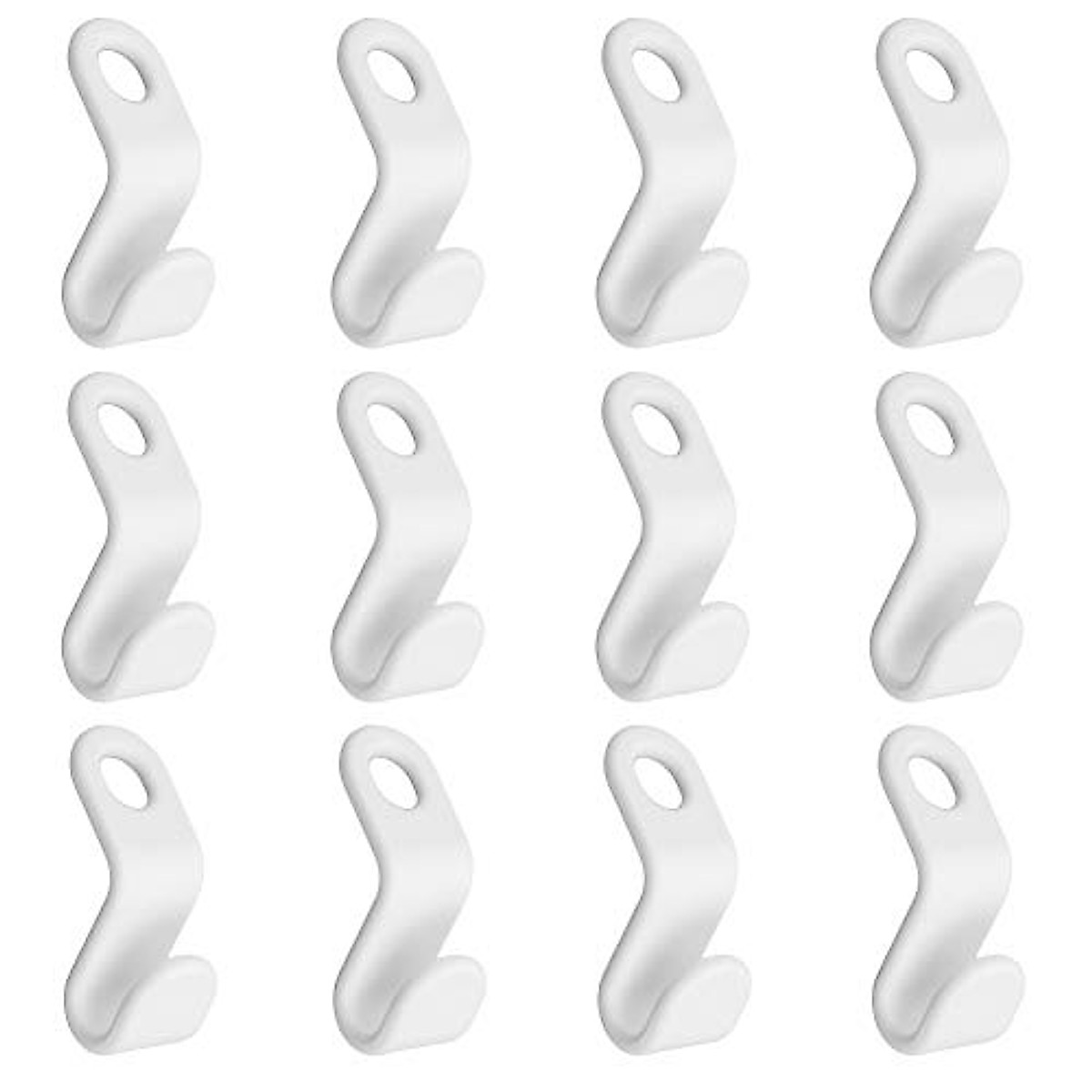 12 Pieces Clothes Hanger Hooks Cascading Clothes Hanger Hooks Multi-Function Cascading Clothes Hanger Hooks Plastics Hanger Extenders Cascading Hanger Hooks Storage Clothes Rack Hanger Hooks, White