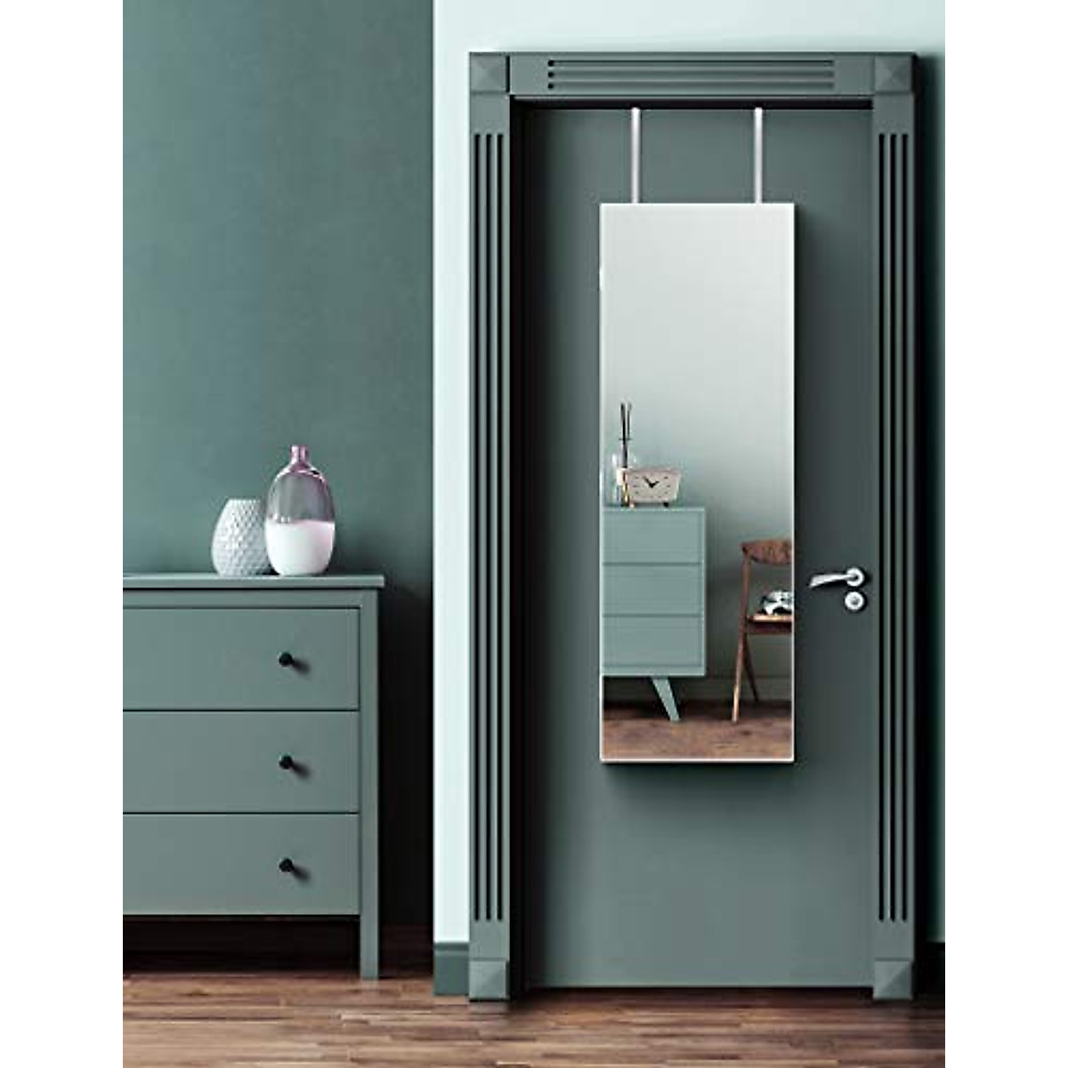 Nicetree 2022 Upgraded Jewelry Armoire with Mirror, Wall/Door Mounted Jewelry Cabinet, Freestanding Mirror with Jewelry Storage