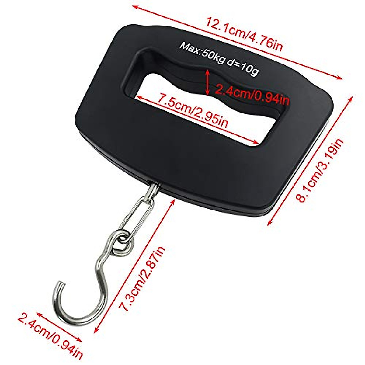 AFUNTA 50Kg 10g LCD Home Electronic Digital Portable Hanging Weight Hook Travel Luggage Scale