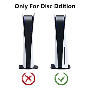 Electroplating Face Plates with RGB LED Light Strip and Cooling Vents for PS5 Disc Edition, Cover Shell Panel for Playstation 5 Console Replacement faceplates, 400+ Effects Light (Green)