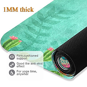 Qilmy Llama Yoga Mat Non-Slip Foldable Sweat Absorbent Travel Yoga Mat with Carrying Bag for Yoga, Pilates, Exercise, Workout, Bikram and Hot Yoga 71 x 26 Inch